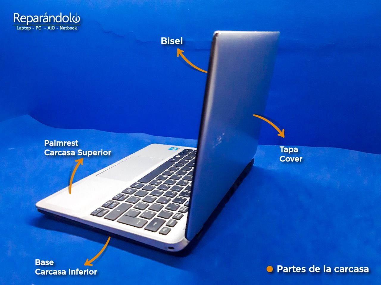 Partes Carcasa Laptop y sus Nombres Correctos